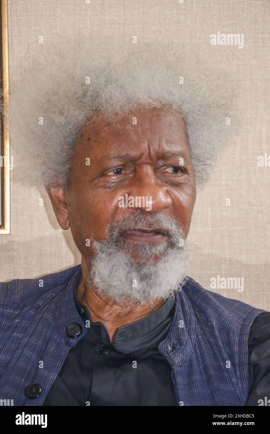 Professor Wole Soyinka during an interview section at Ikeja, Lagos ...