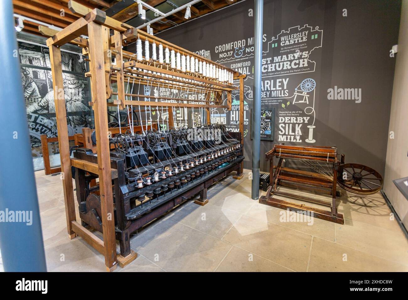 Museum in Cromford Mill, world's first water-powered cotton spinning ...