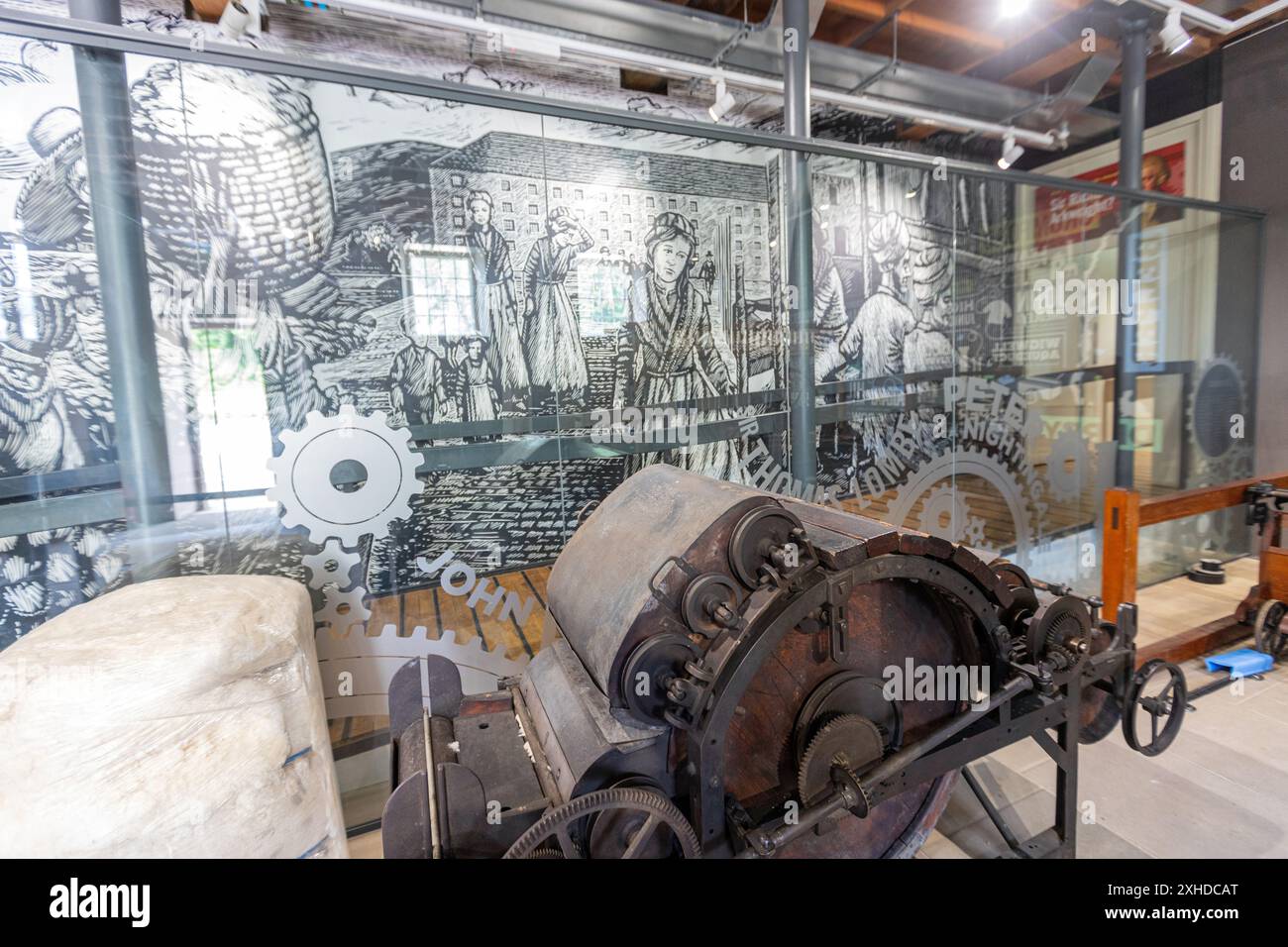 Museum in Cromford Mill, world's first water-powered cotton spinning ...