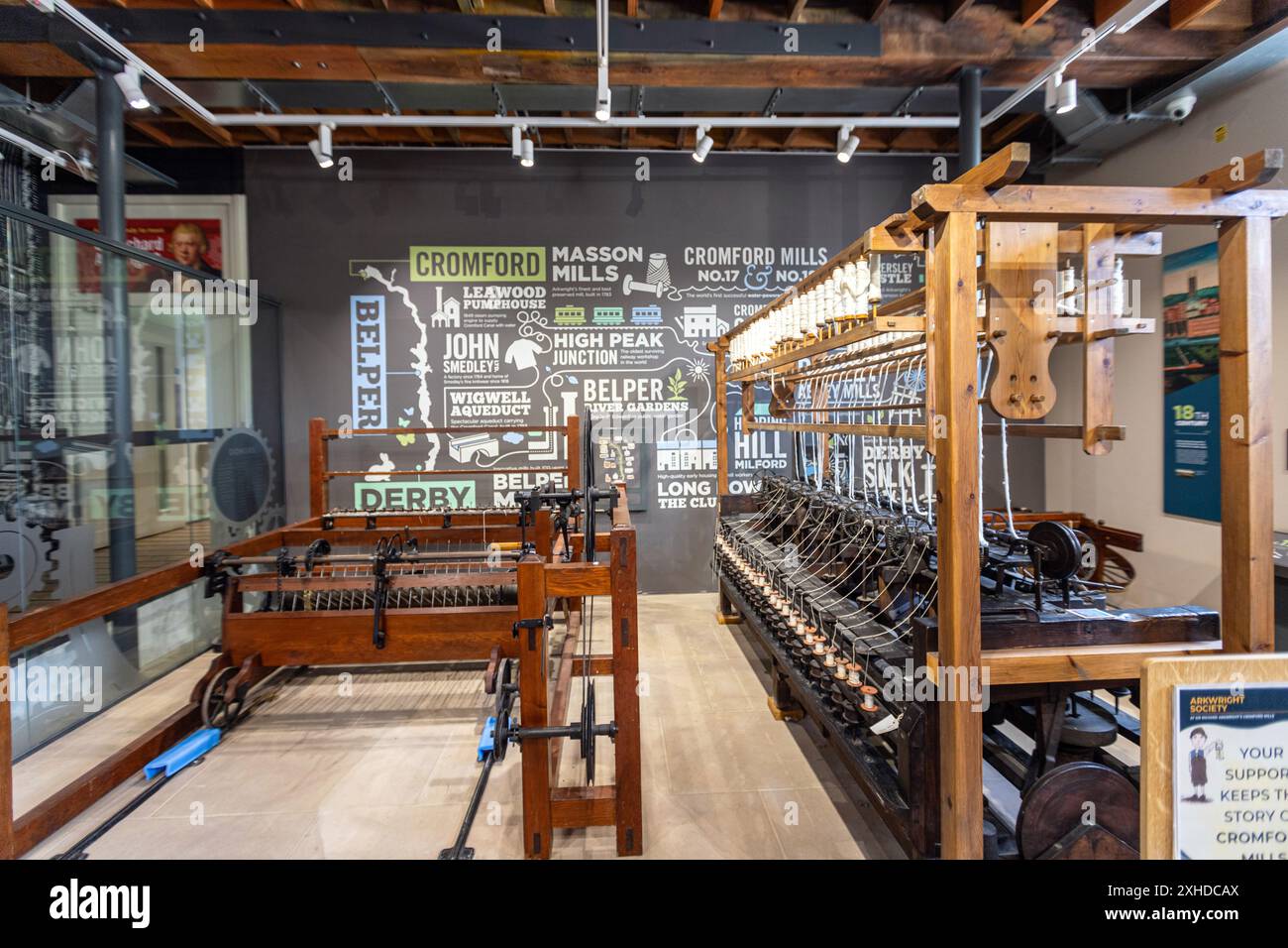 Museum in Cromford Mill, world's first water-powered cotton spinning ...