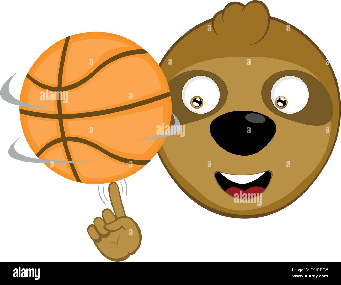 vector illustration face bear sloth character animal cartoon, with a ...