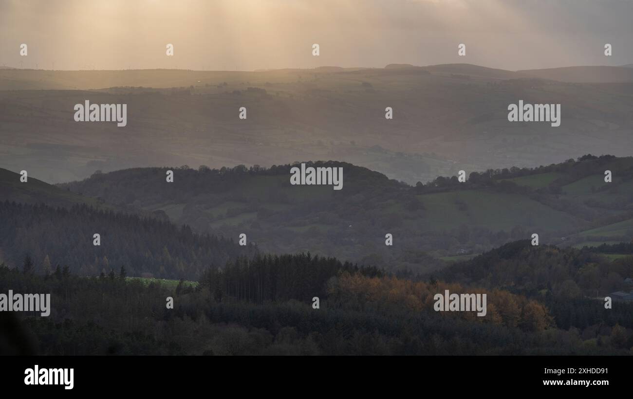 Dramatic scenery and views from the Stiperstones, an exposed quartzite ...