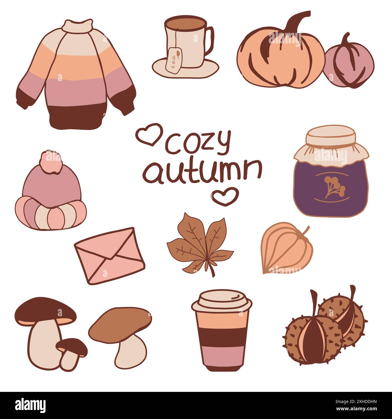 Comfort Items Artwork autumn cozy set Stock Vector Image & Art - Alamy