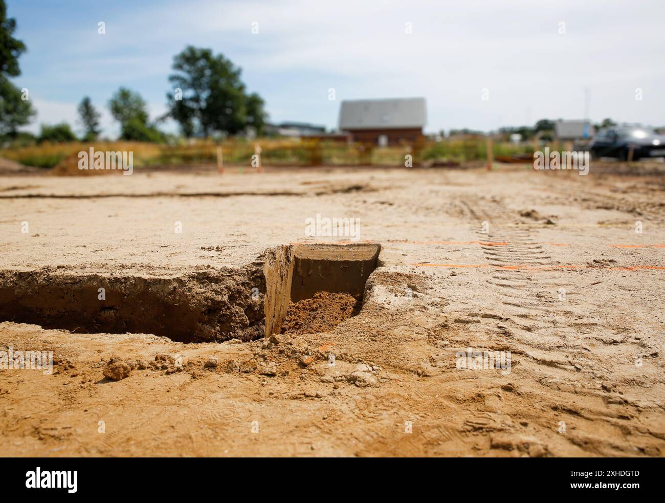 Dugged holes on a construction site. Building house concept Stock Photo ...