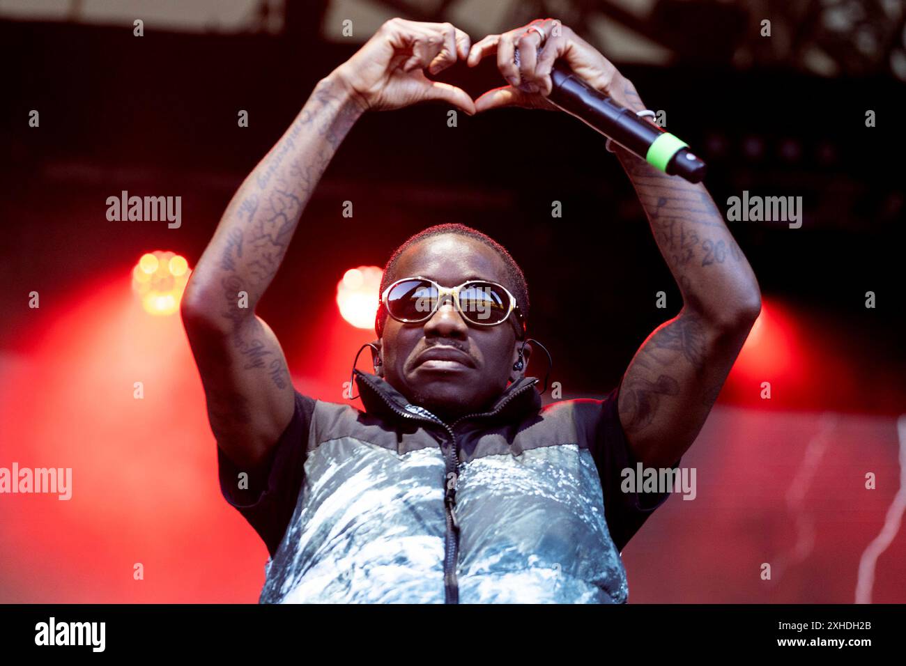 Eden Project, Bodelva, UK 13th Jul 2024. Tinchy Stryder performs at the ...
