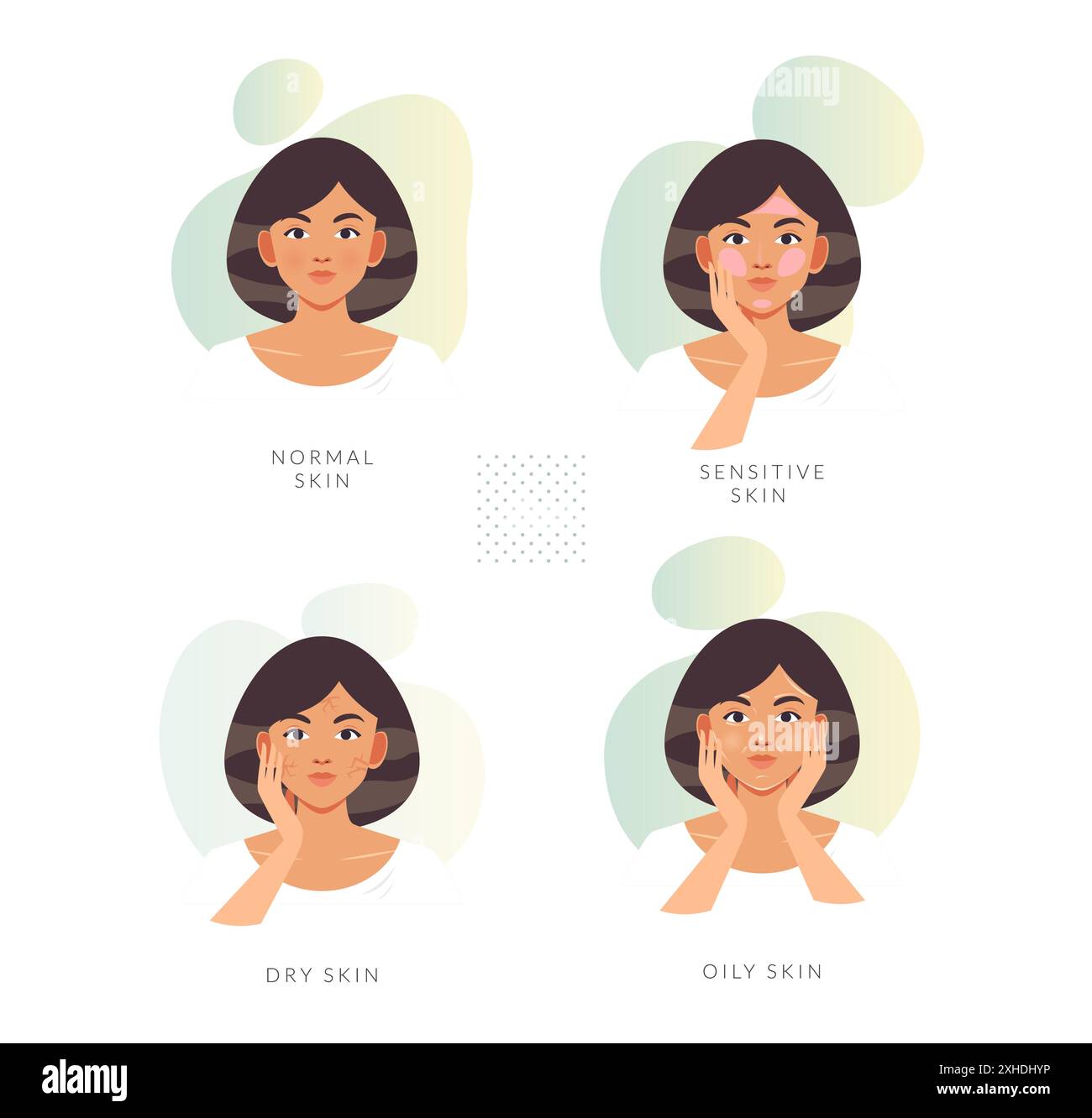 Understanding Skin Type - Dry Vs Oily - Normal Skin - Stock ... Understanding Skin Type - Dry Vs Oily - Normal Skin - Stock ...