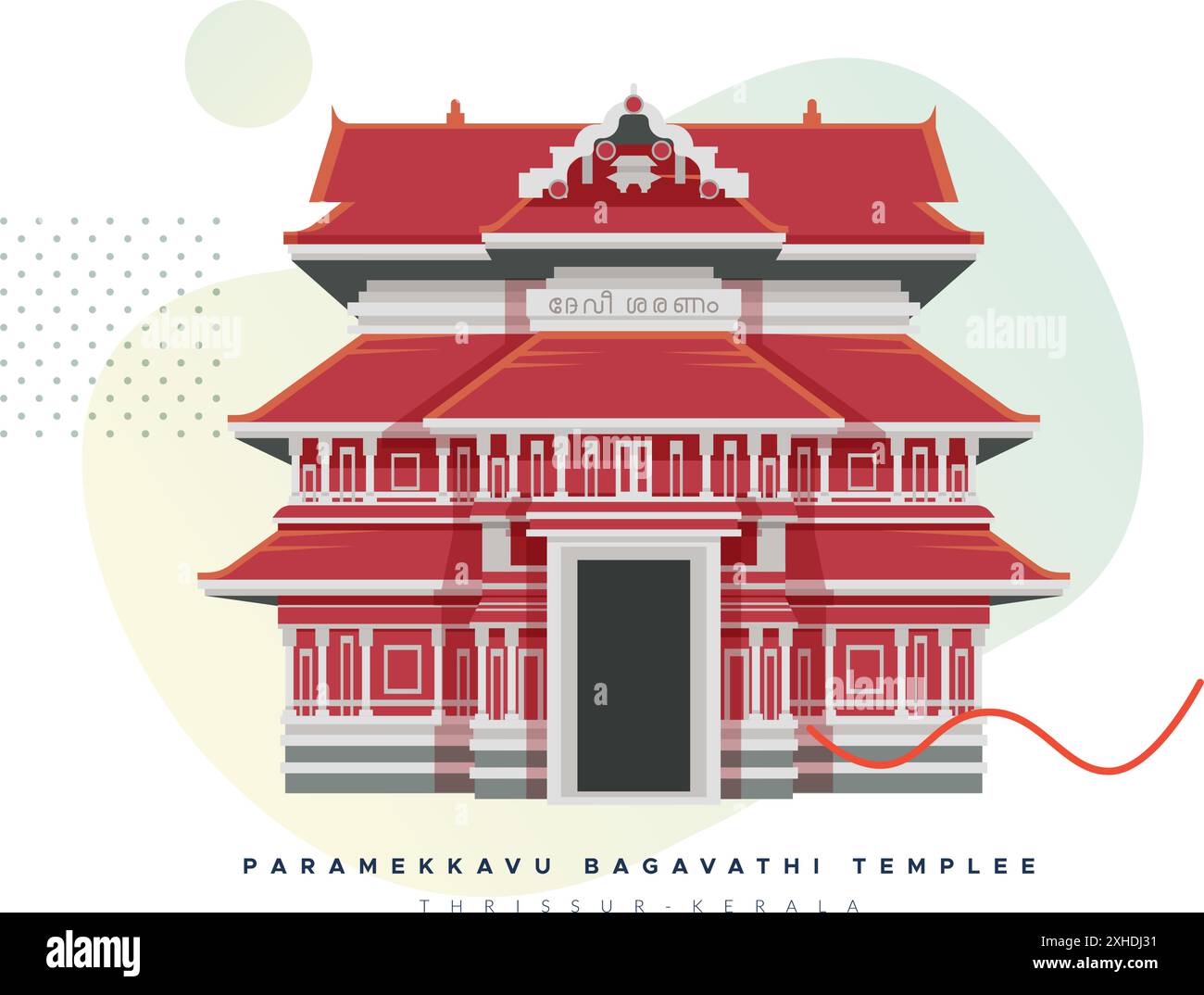 Paramekkavu Bagavathi Temple - Thrissur - Stock Illustration as EPS 10 ...