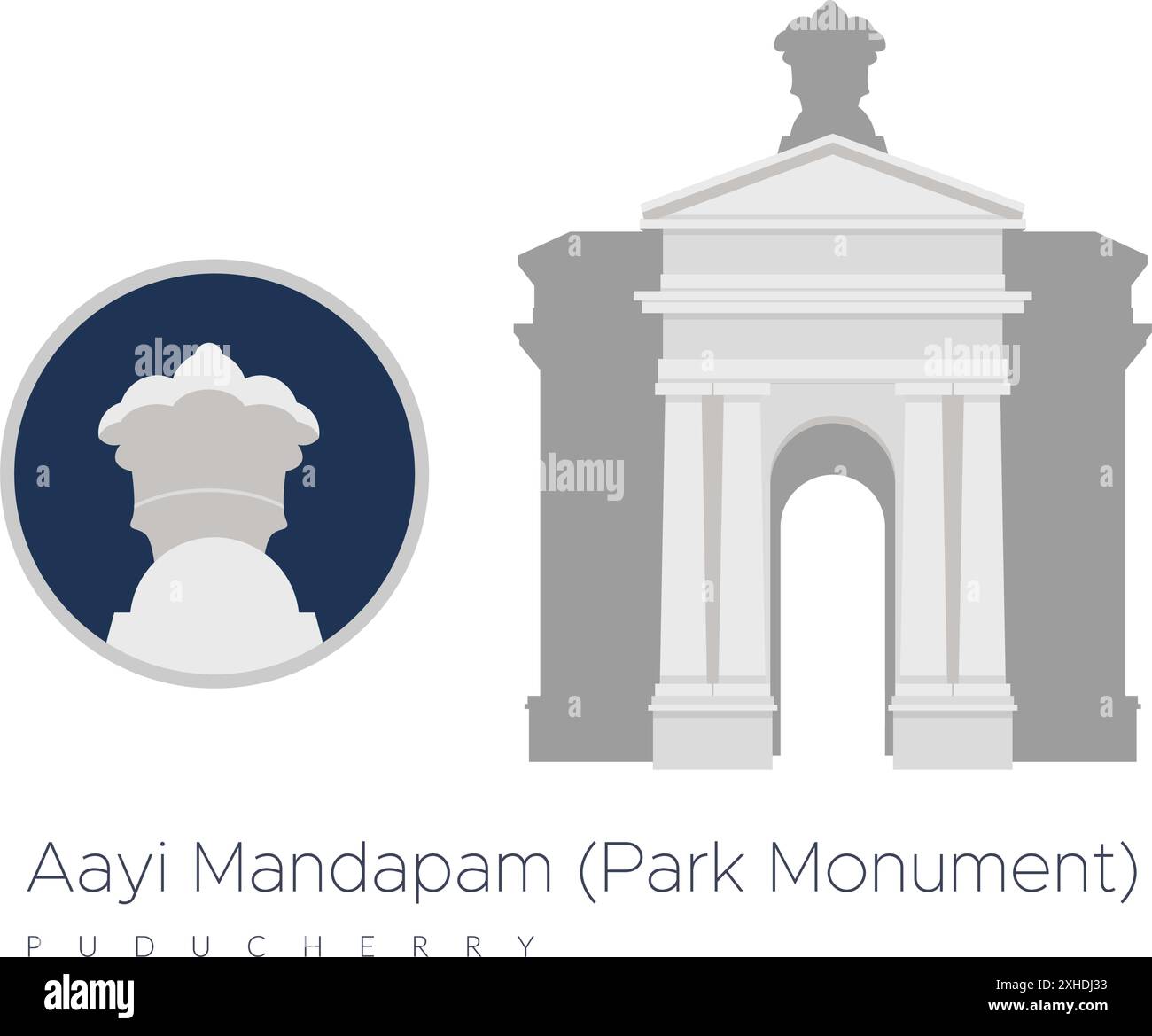 Puducherry monument Stock Vector Images - Alamy