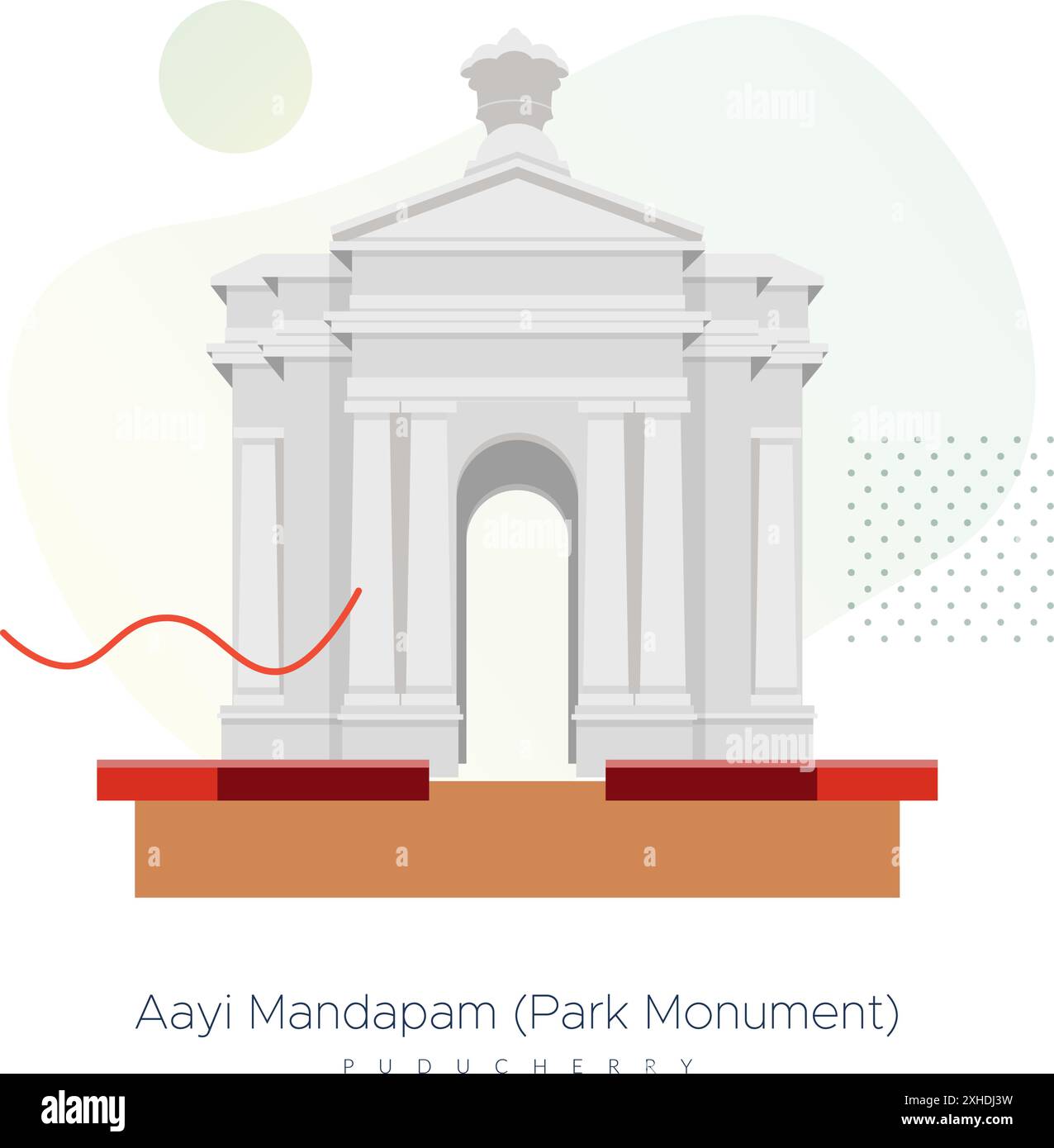 Park Monument (Aayi Mandapam) - Government Park of Pondicherry - Stock ...