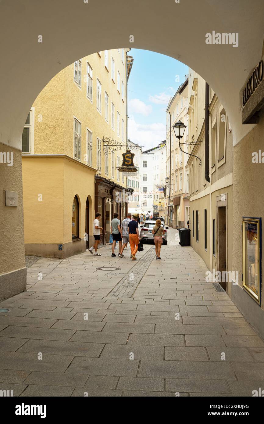 Salzburg, Austria. July 1, 2024. Glimpses of the characteristic old ...