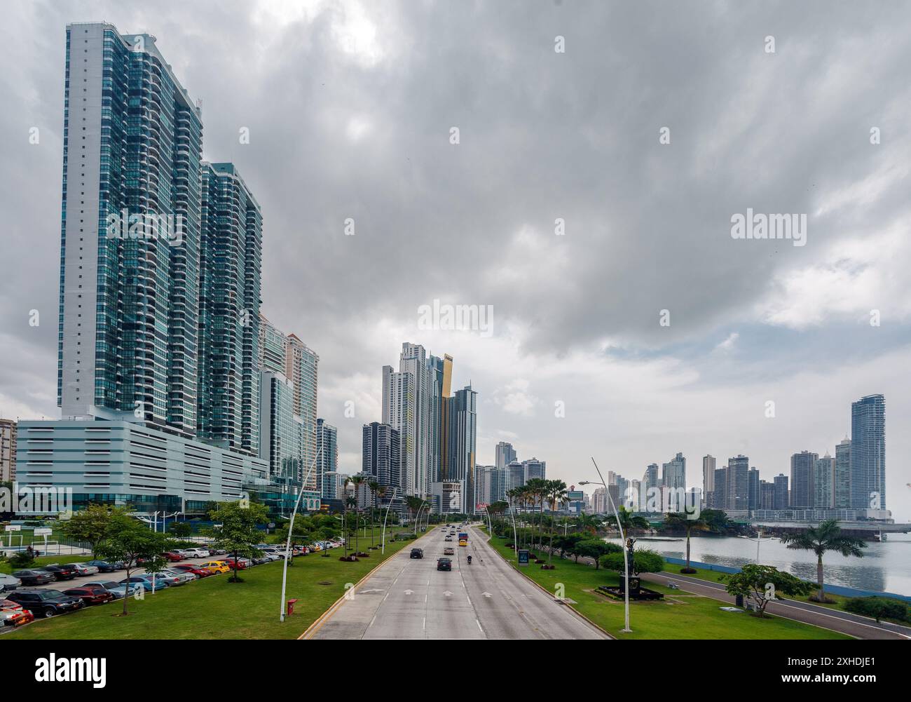 The modern architecture of the tower skyscrapers of downtown district ...
