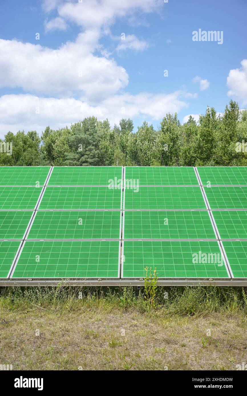 Photo of green solar panels, selective focus Stock Photo - Alamy
