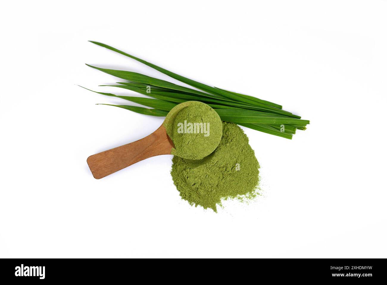 Young green barley powder (Hordeum). Young barley or wheat grass, detox ...
