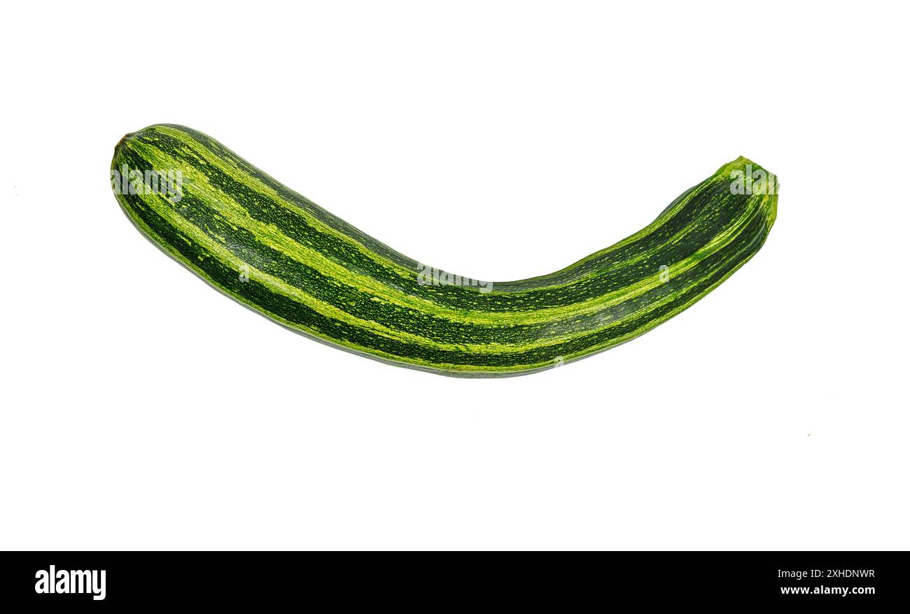 green zucchini or courgette vegetables isolated on white back ground ...