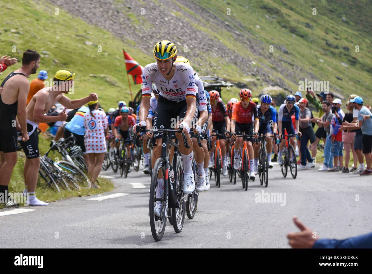 Bareges, France, 13th July 2024: UAE Team Emirates cyclist, Nils Politt ...