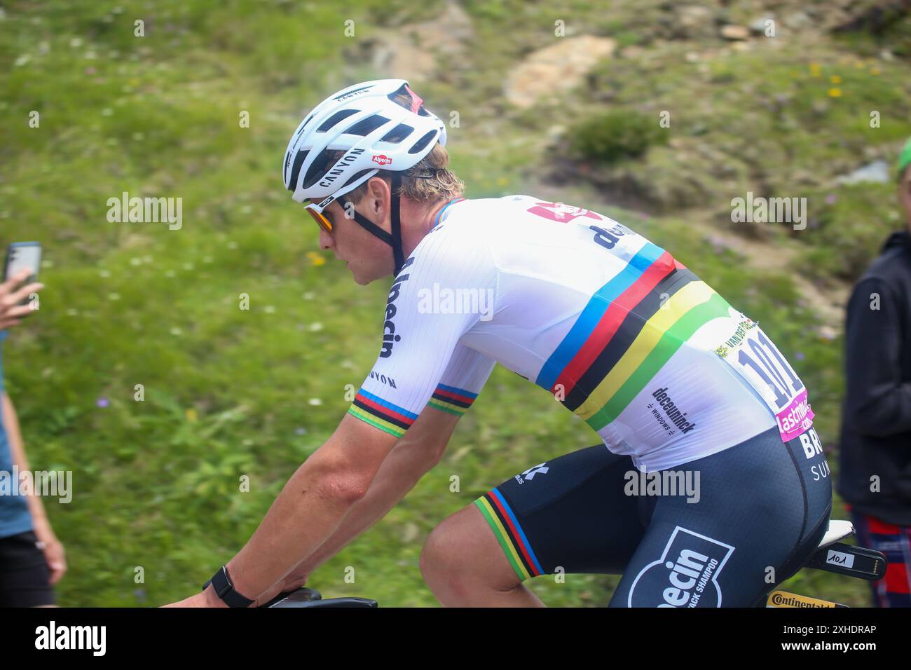 Bareges, France, 13th July 2024: The cyclist of Alpecin - Deceuninck ...