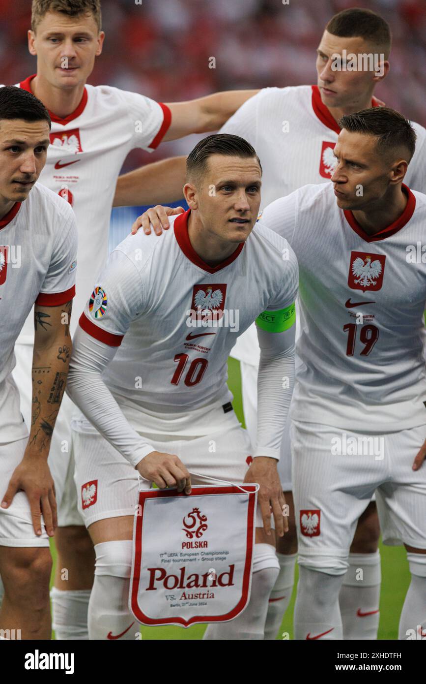 Players of Poland with Piotr Zielinski in the middle during UEFA Euro 2024 game between national ...