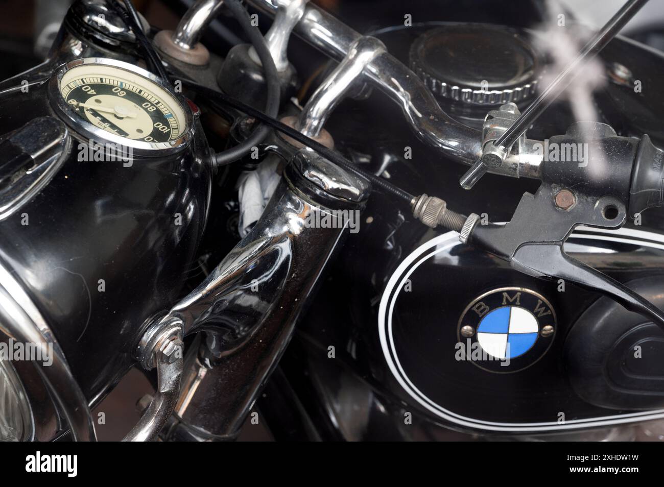 an old BMW motorcycle with Logo Stock Photo - Alamy