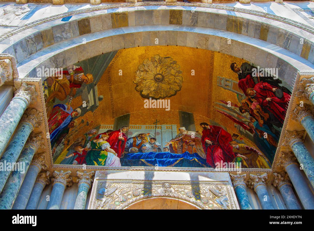 The Doge and venetians adore St Mark's ’s body which is covered with a ...