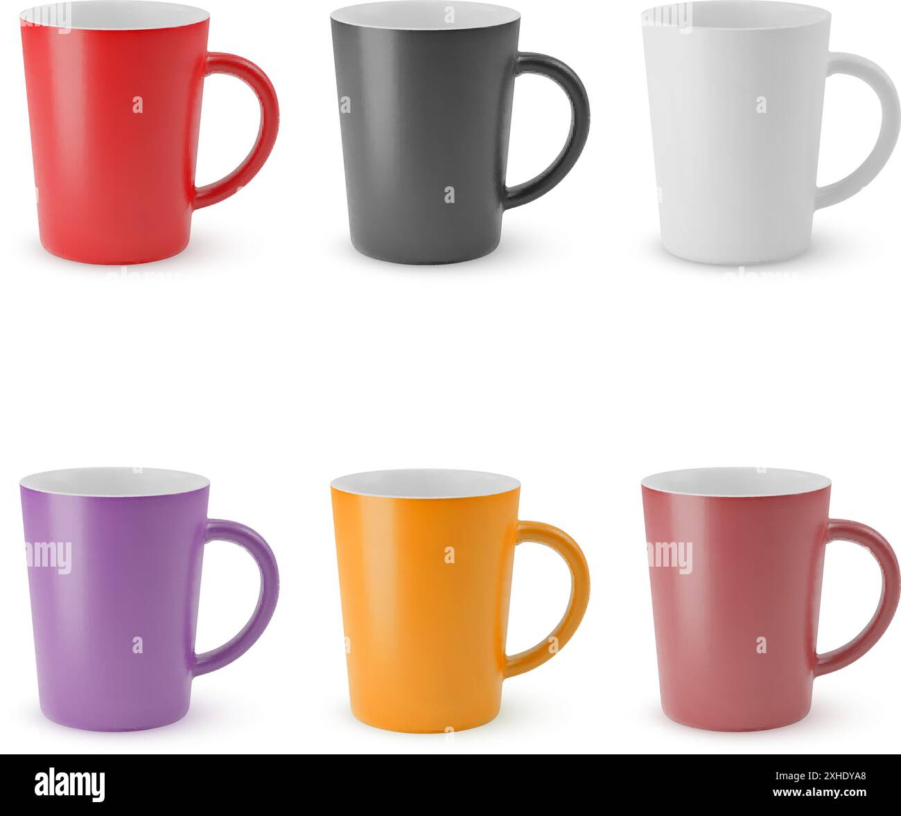 Set six porcelain cups Stock Vector Images - Alamy