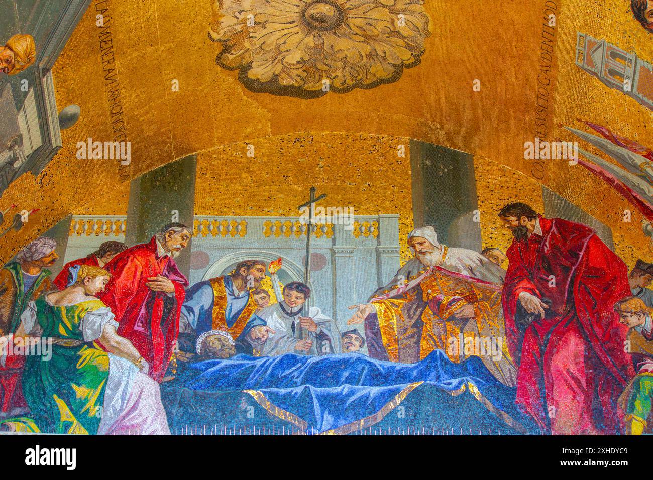 The Doge and venetians adore St Mark's ’s body which is covered with a ...