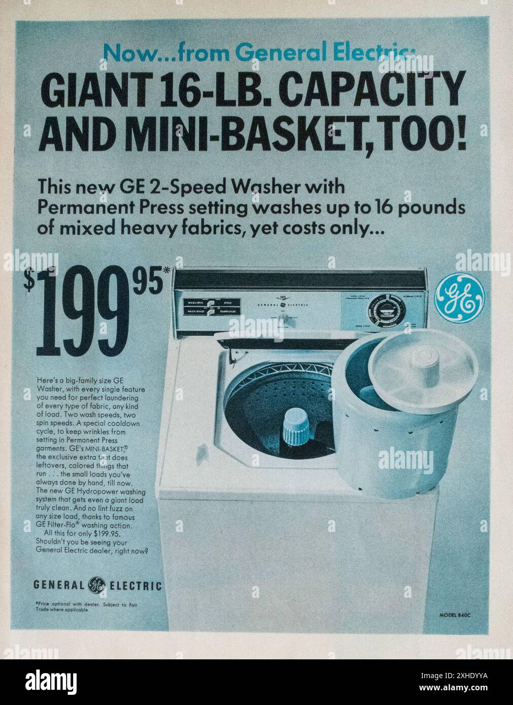 Vintage washing machine advert hi-res stock photography and images - Alamy