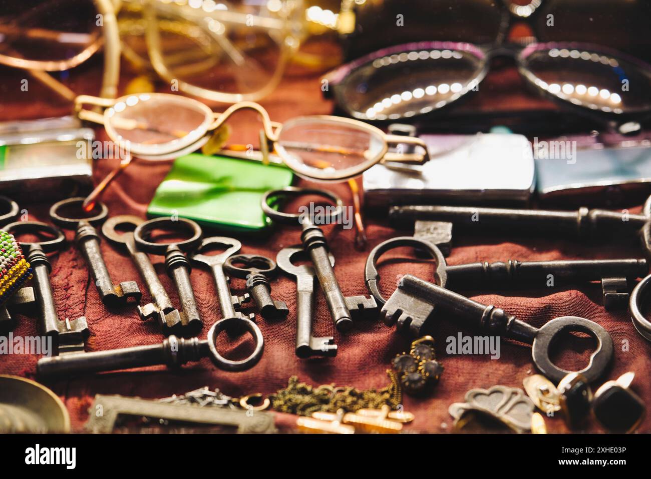 Very old Vintage iron keys Detail Stock Photo - Alamy