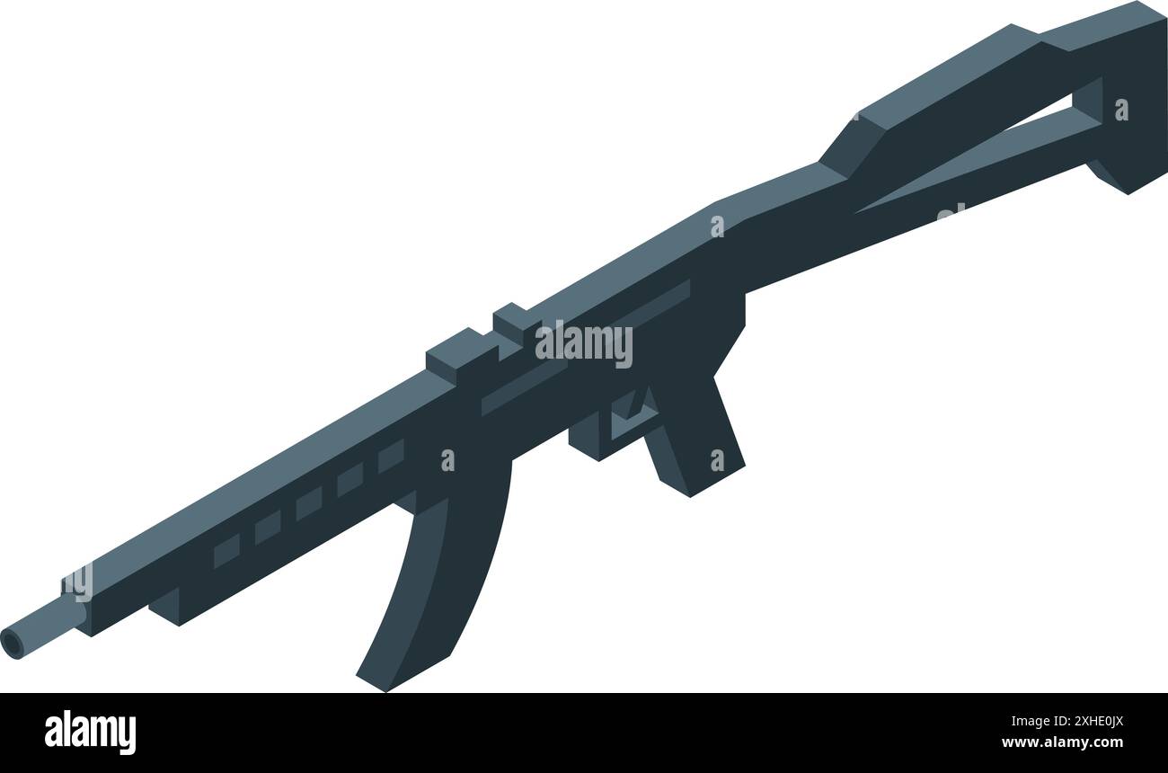 Powerful modern assault rifle, designed for military and combat ...