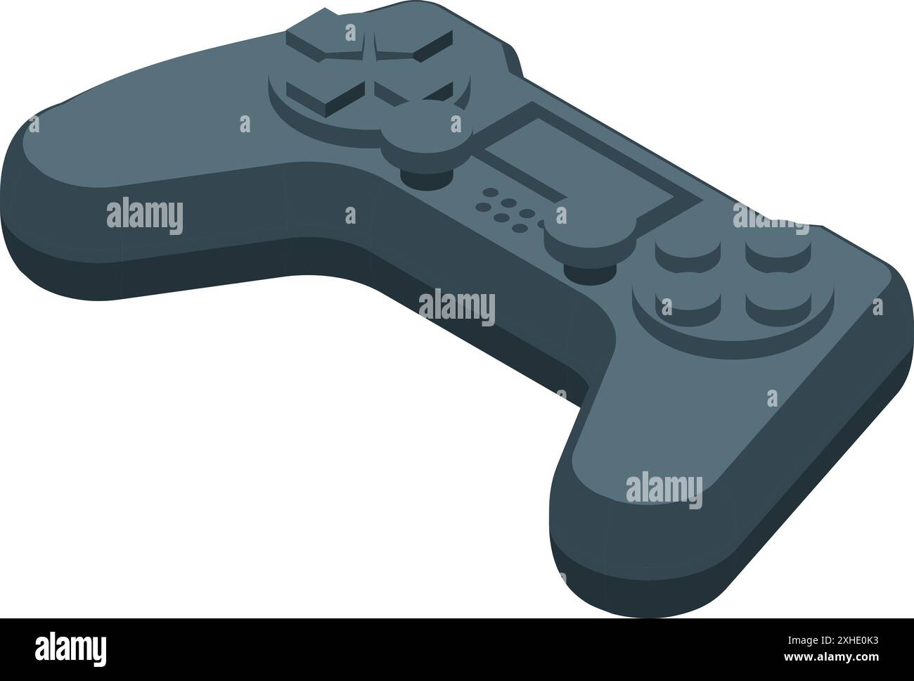 Black wireless gamepad controller for playing video games isometric ...