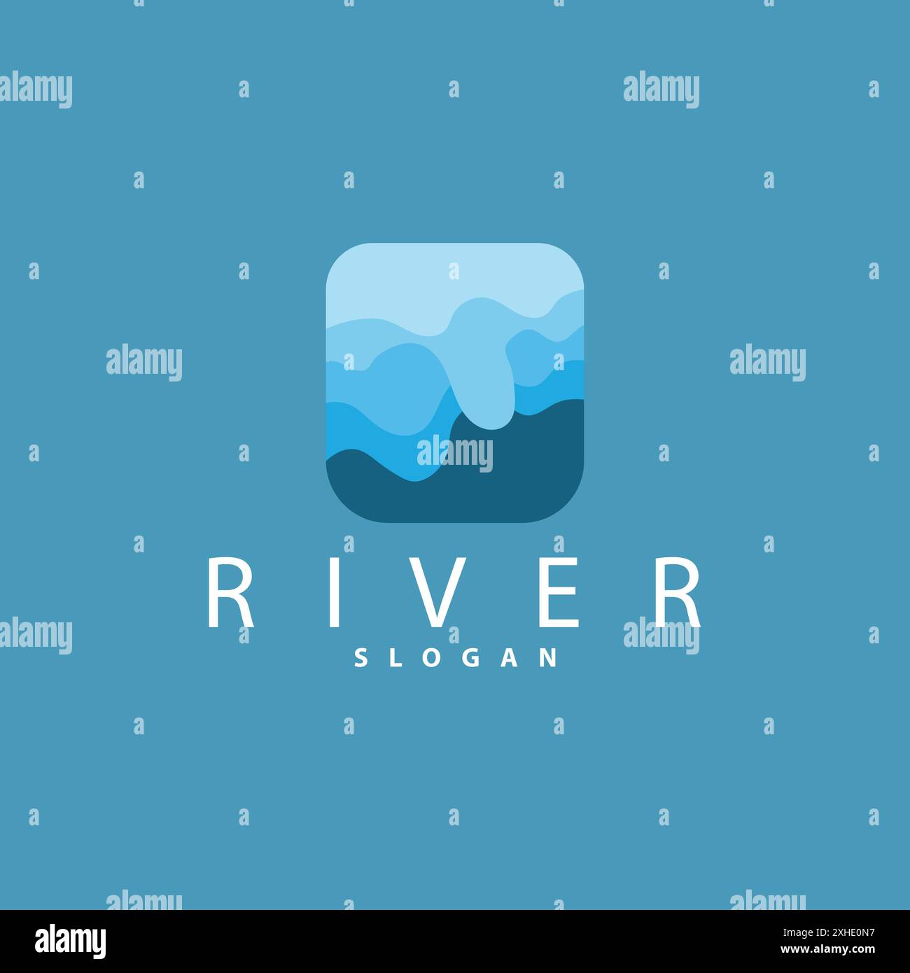 River Logo Design, River Creek Vector, Riverside Landscape Illustration ...