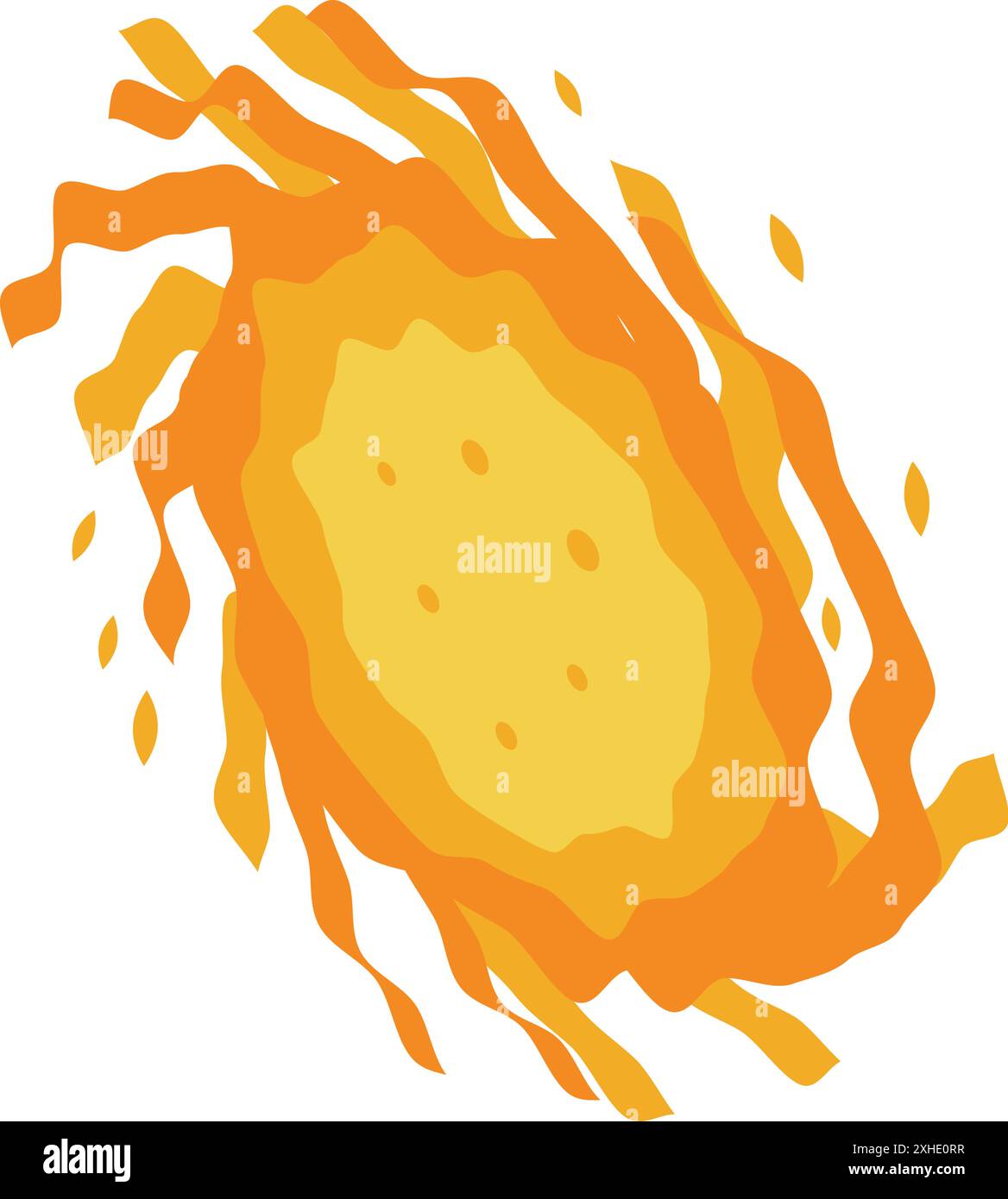 Bright yellow sun shining with wavy rays, perfect for summer and nature ...