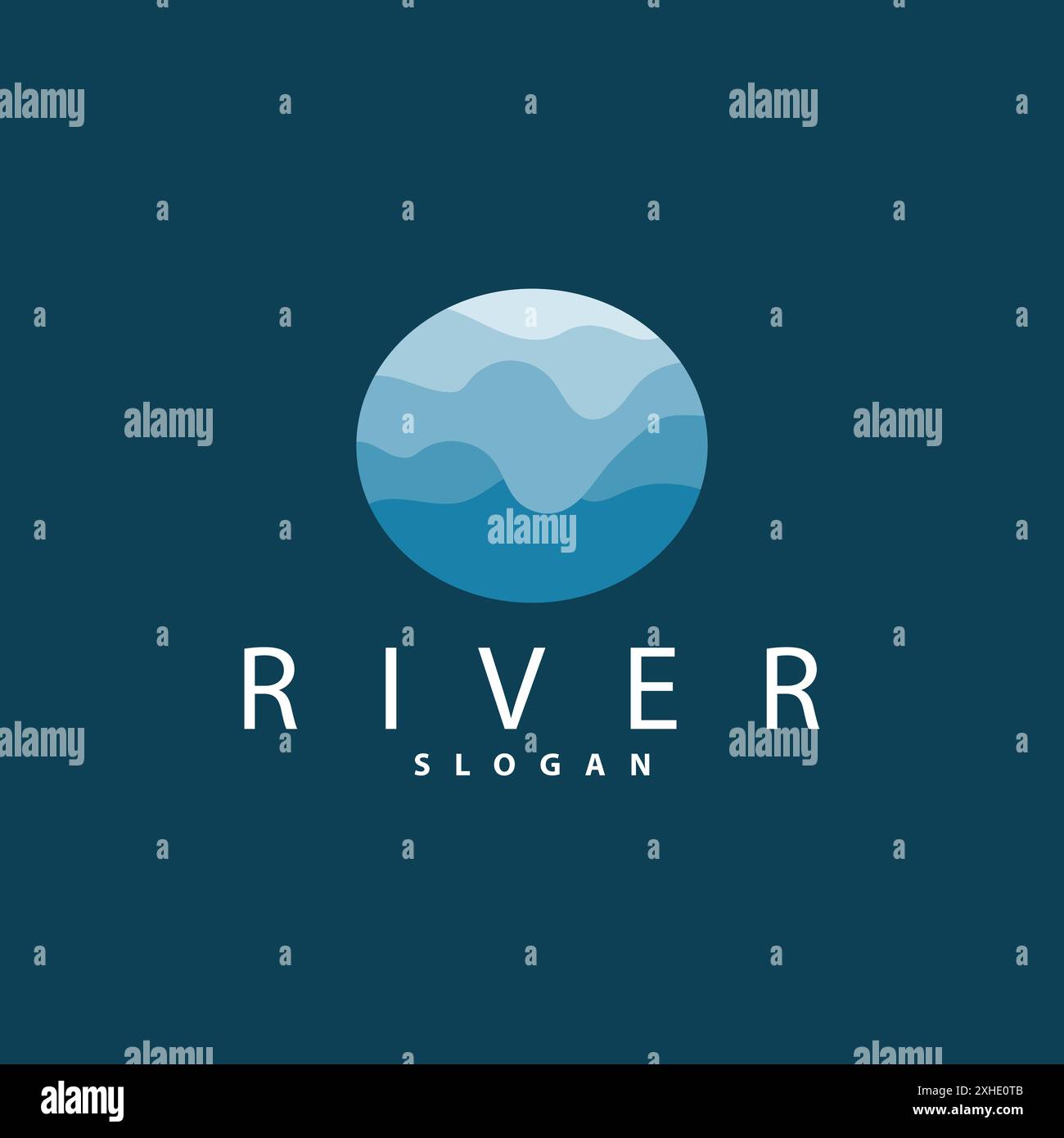 River Logo Design, River Creek Vector, Riverside Landscape Illustration ...
