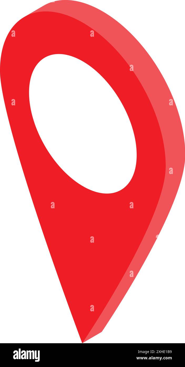 Red location pin indicating a point on a map, representing a specific ...