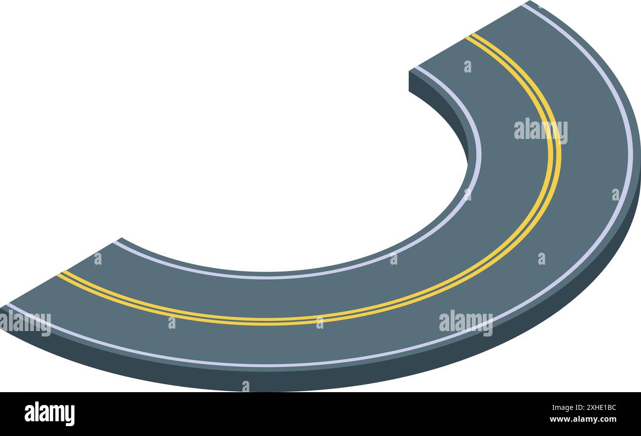 Asphalt road segment turning at almost 180 degrees, creating a ...