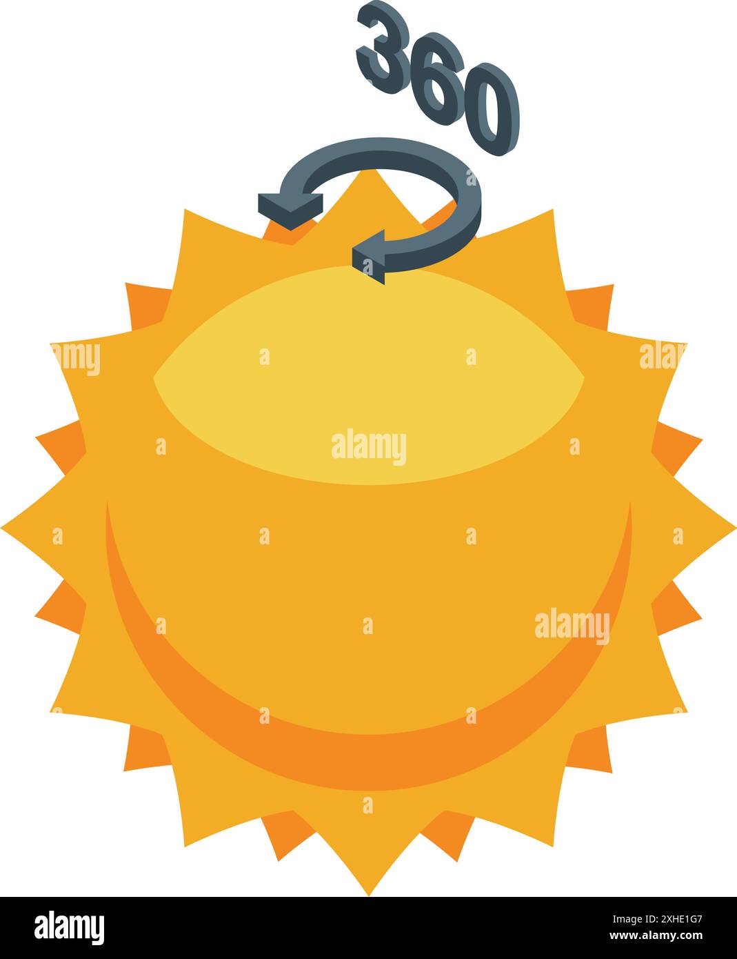 Yellow sun rotating 360 degrees showing solar energy concept Stock ...