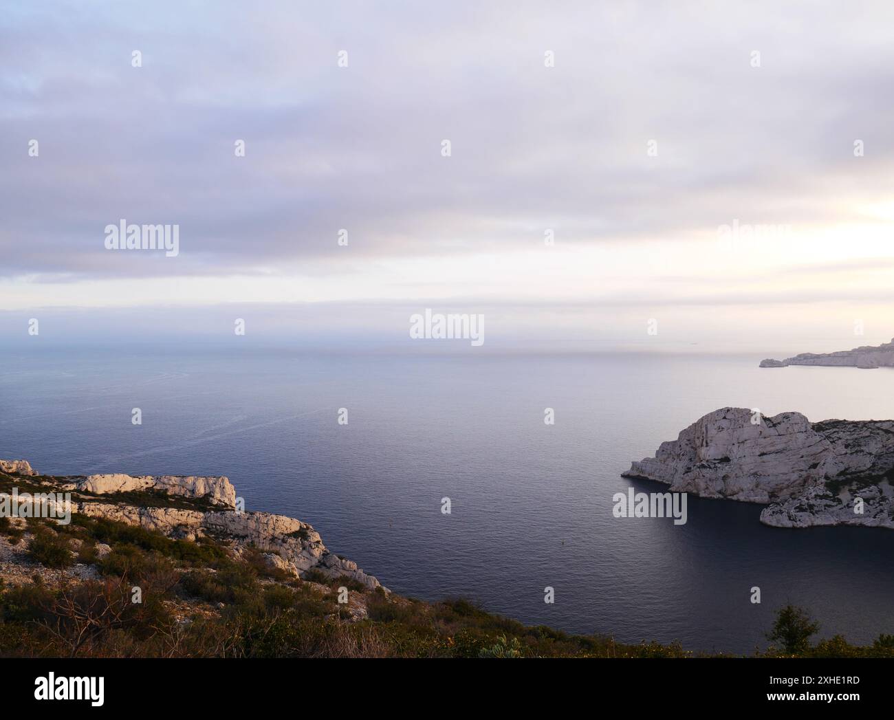 French Calanques in the village of Sormiou in sunset Stock Photo - Alamy