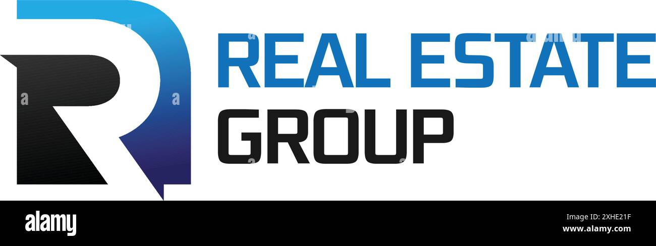 Flat initial R REAL ESTATE GROUP home logo design Stock Vector Image ...