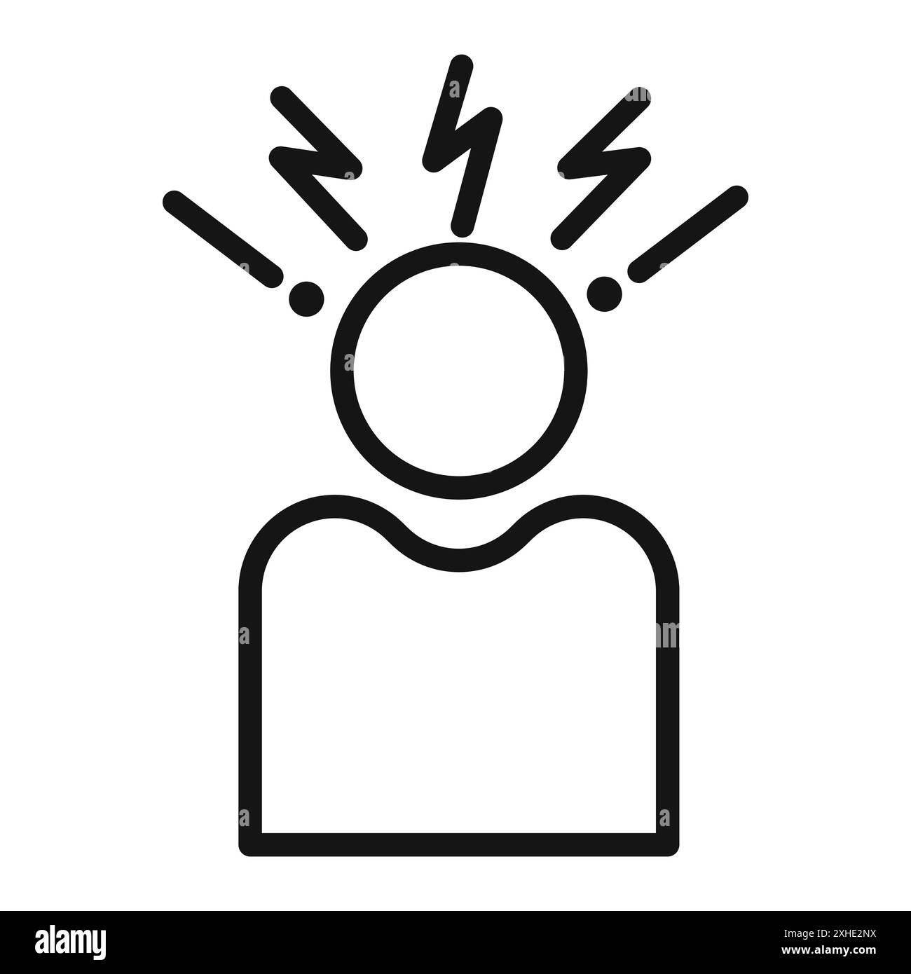 Anxiety icon Vector symbol or sign set collection in black and white ...