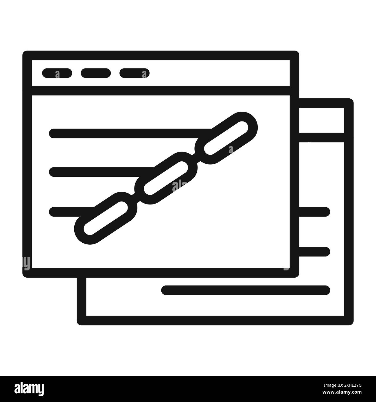 Backlink icon Vector symbol or sign set collection in black and white ...