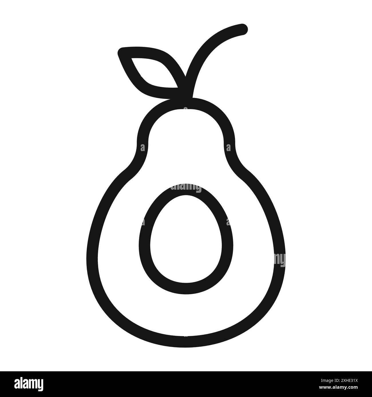 Avocado icon black background Black and White Stock Photos & Images - Alamy