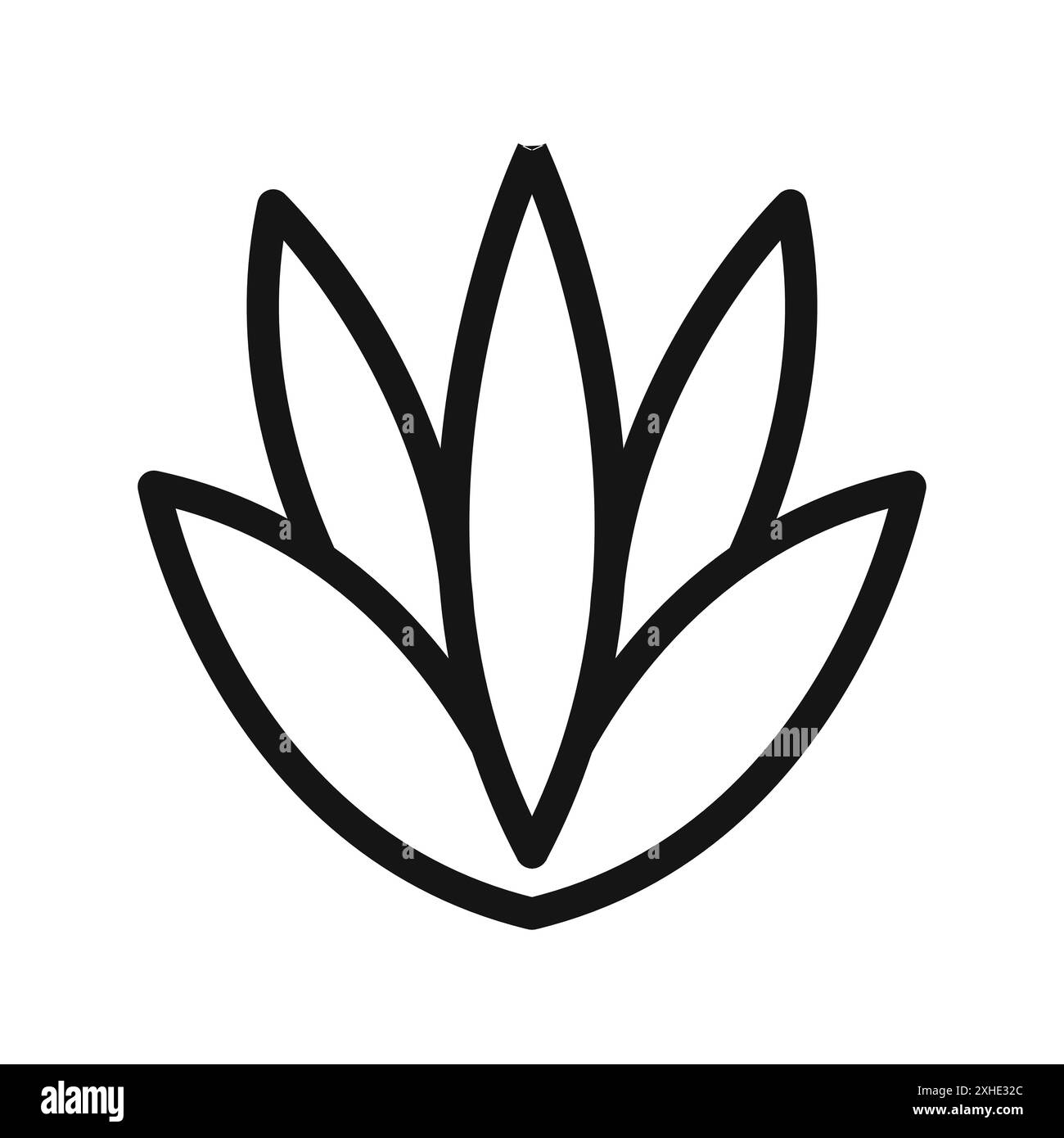 agave icon Vector symbol or sign set collection in black and white ...