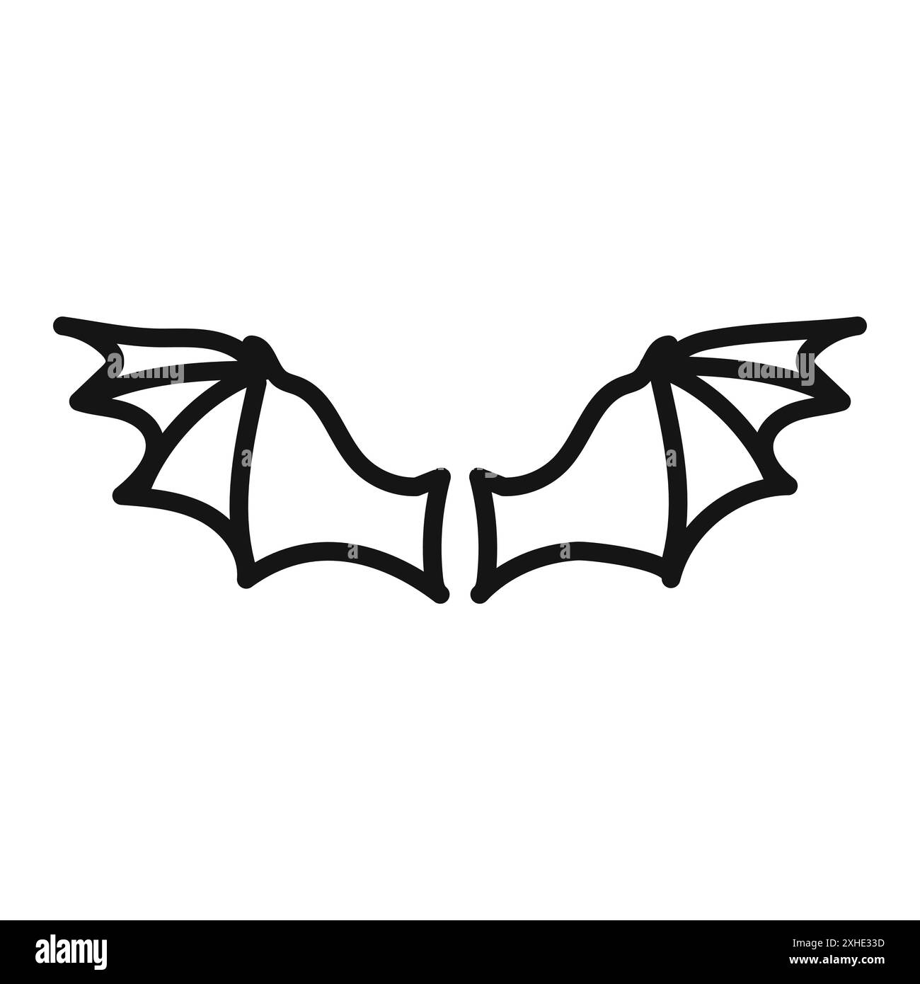 bat wing icon Vector symbol or sign set collection in black and white ...