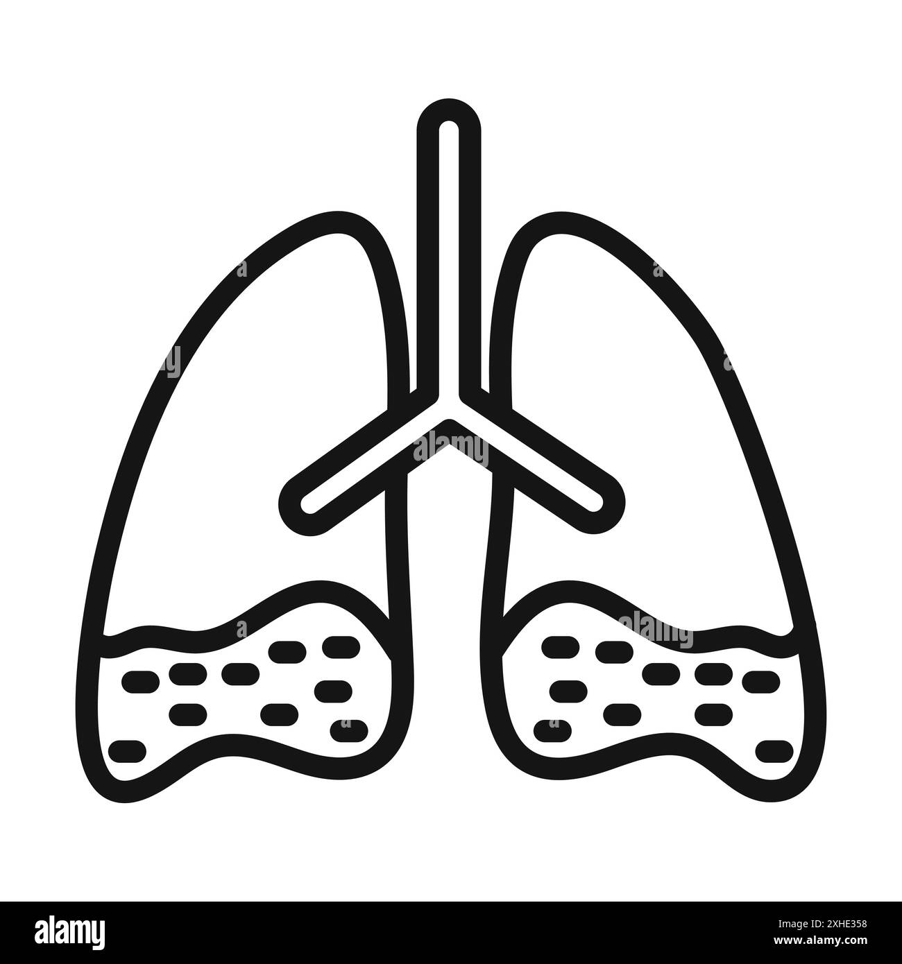 Asthma icon Vector symbol or sign set collection in black and white ...