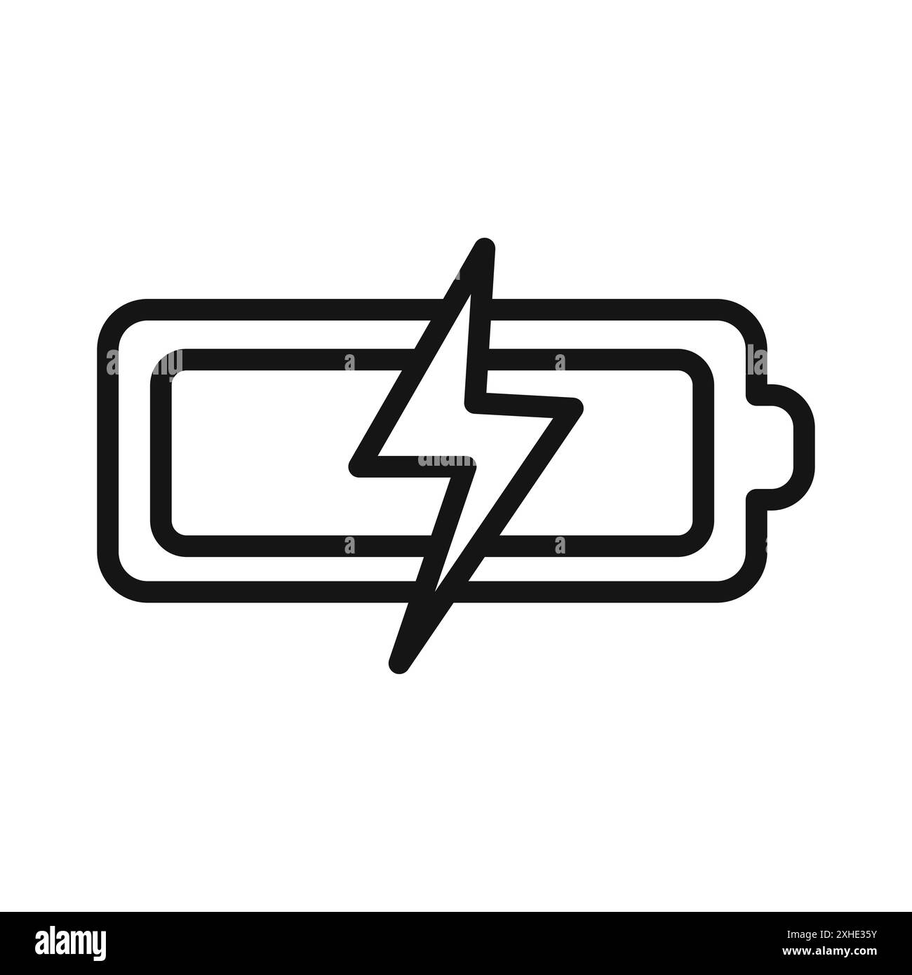 battery icon Vector symbol or sign set collection in black and white ...