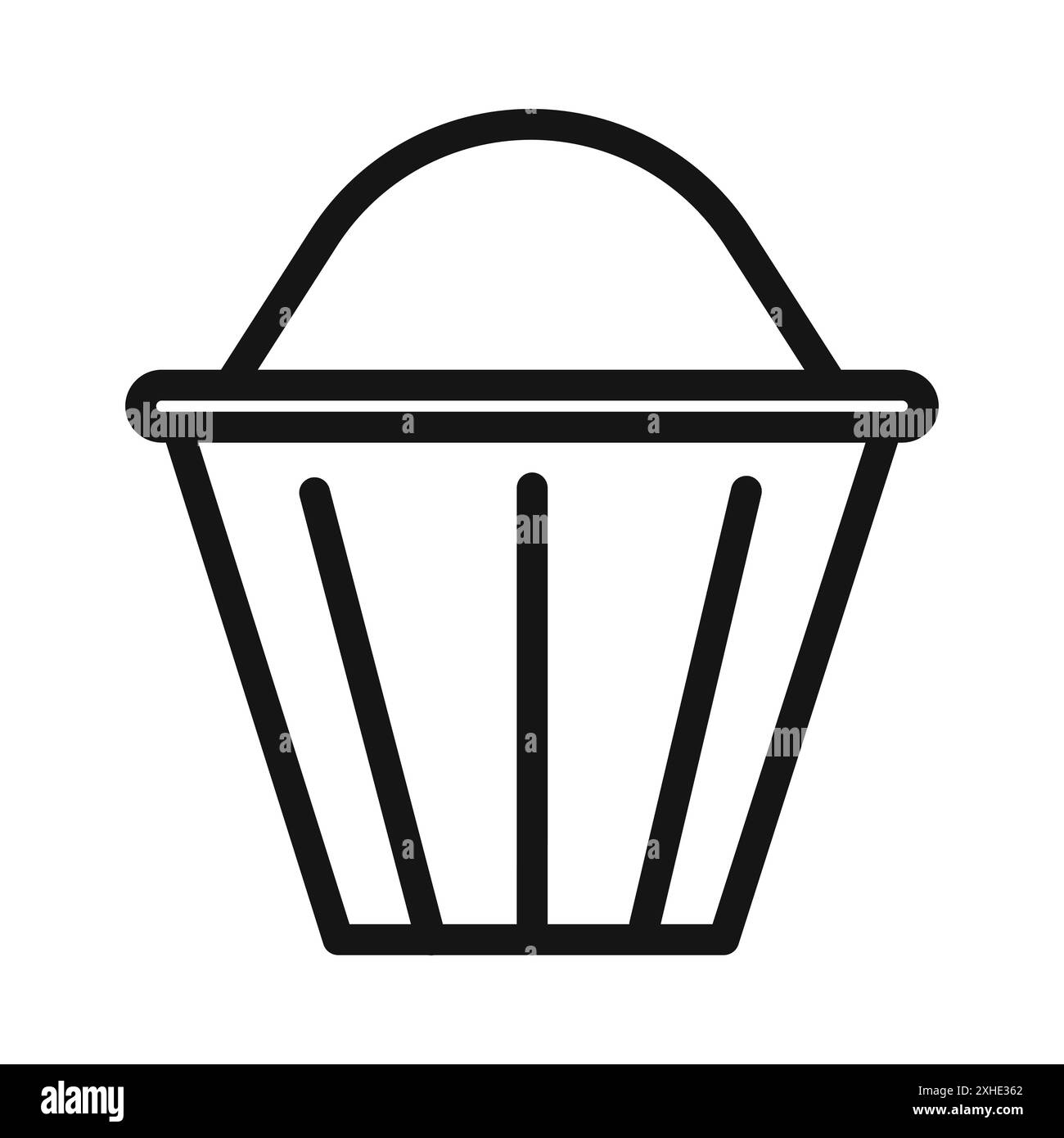 Basket icon Vector symbol or sign set collection in black and white ...