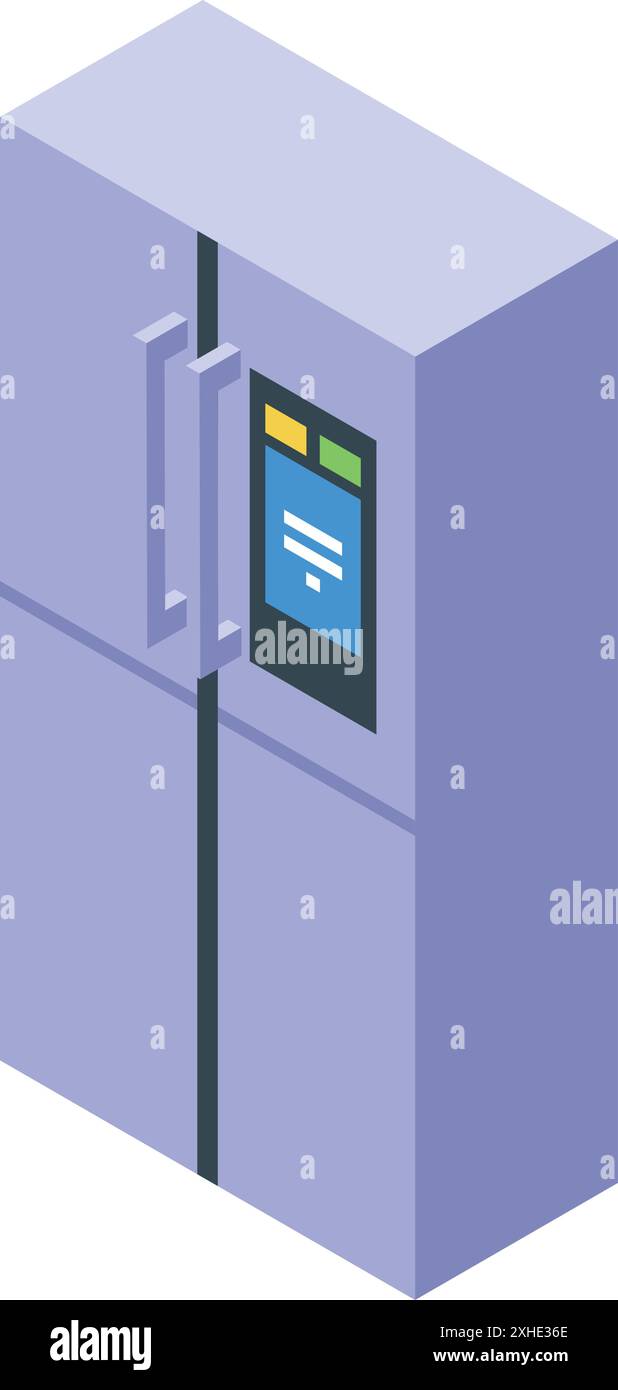Modern double door refrigerator featuring an electronic control panel ...