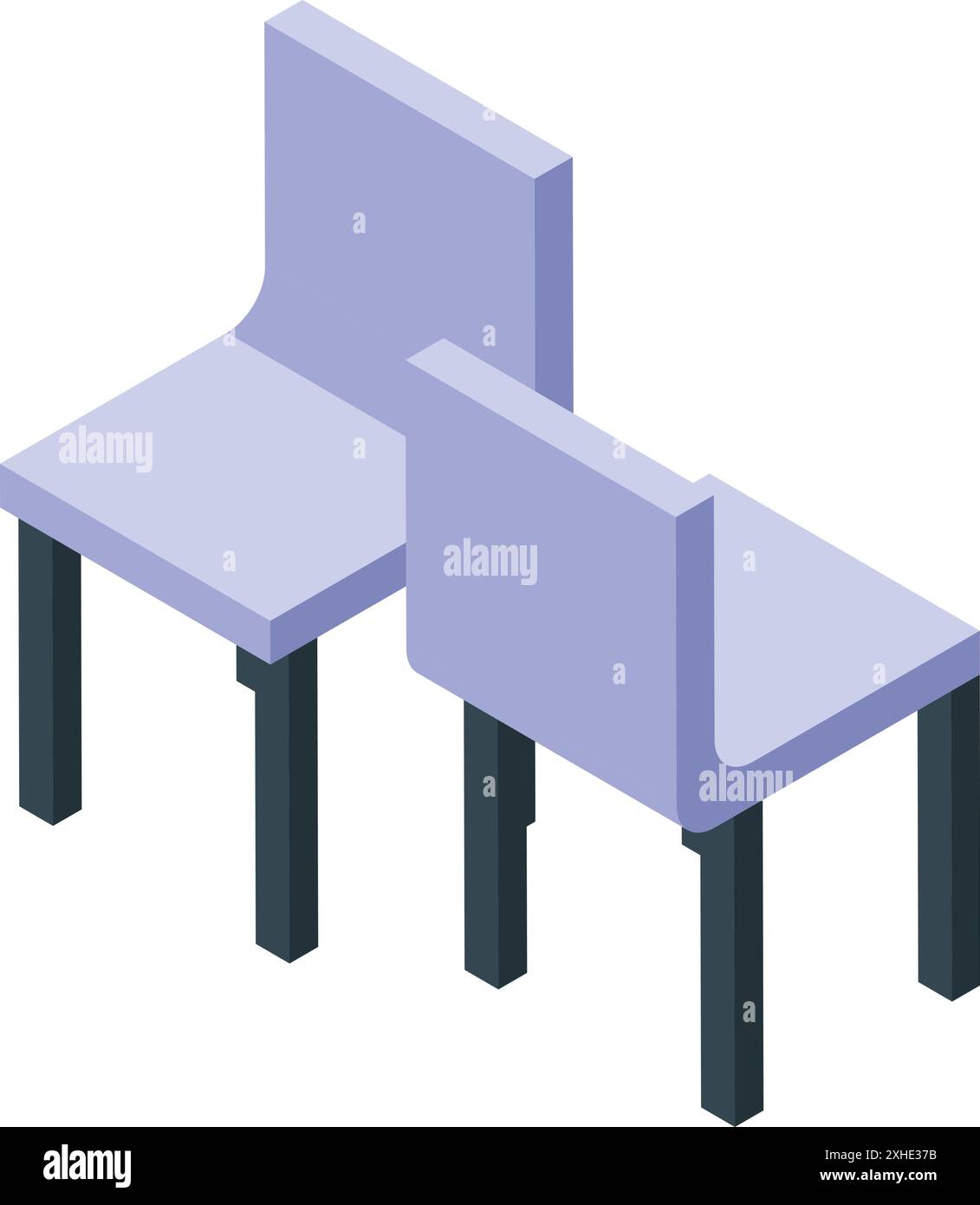 Two modern chairs standing together isometric illustration Stock Vector ...