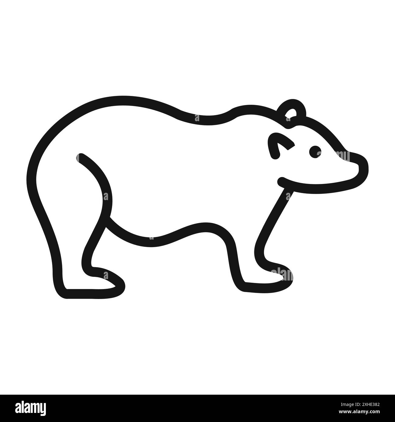 Bear icon Vector symbol or sign set collection in black and white ...