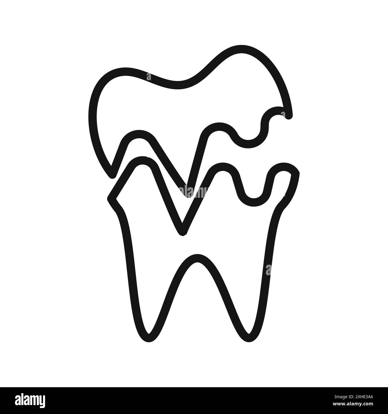 broken tooth icon Vector symbol or sign set collection in black and ...