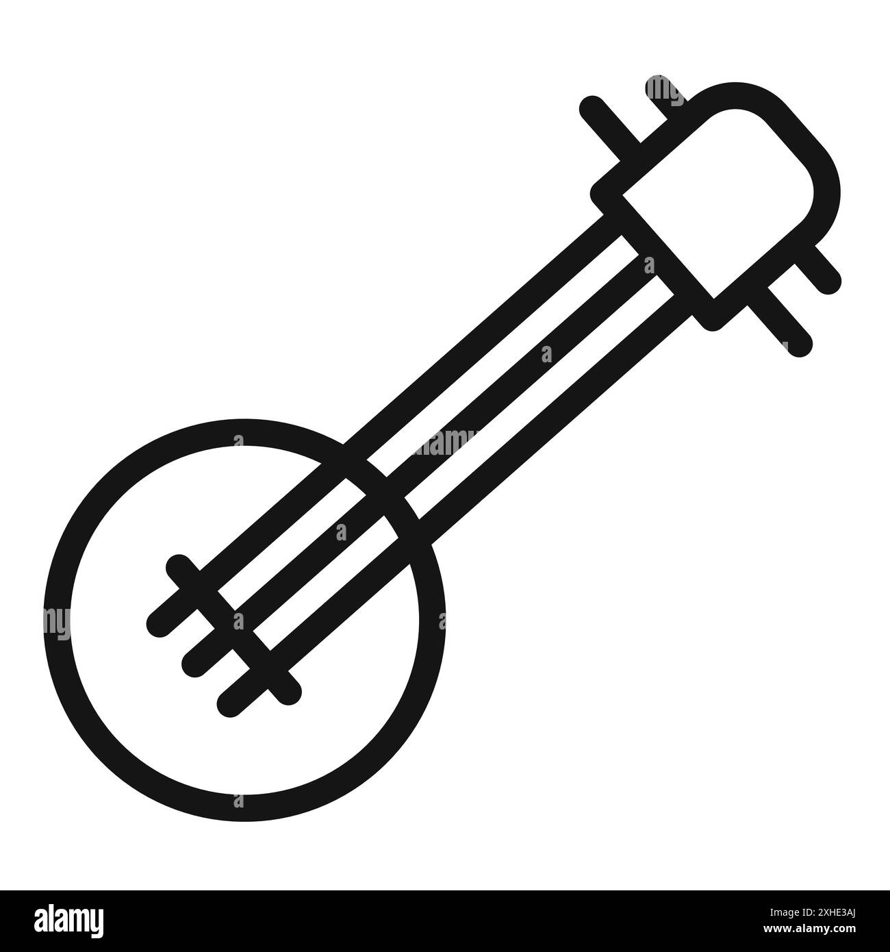 banjo icon Vector symbol or sign set collection in black and white ...